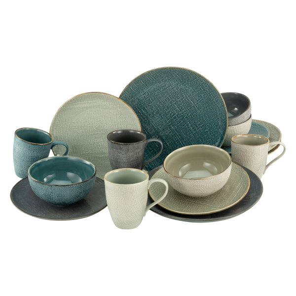 Creatable Canvas 16 Piece Stoneware Dinnerware Set - Service for 4 & Reviews | Wayfair.co.uk